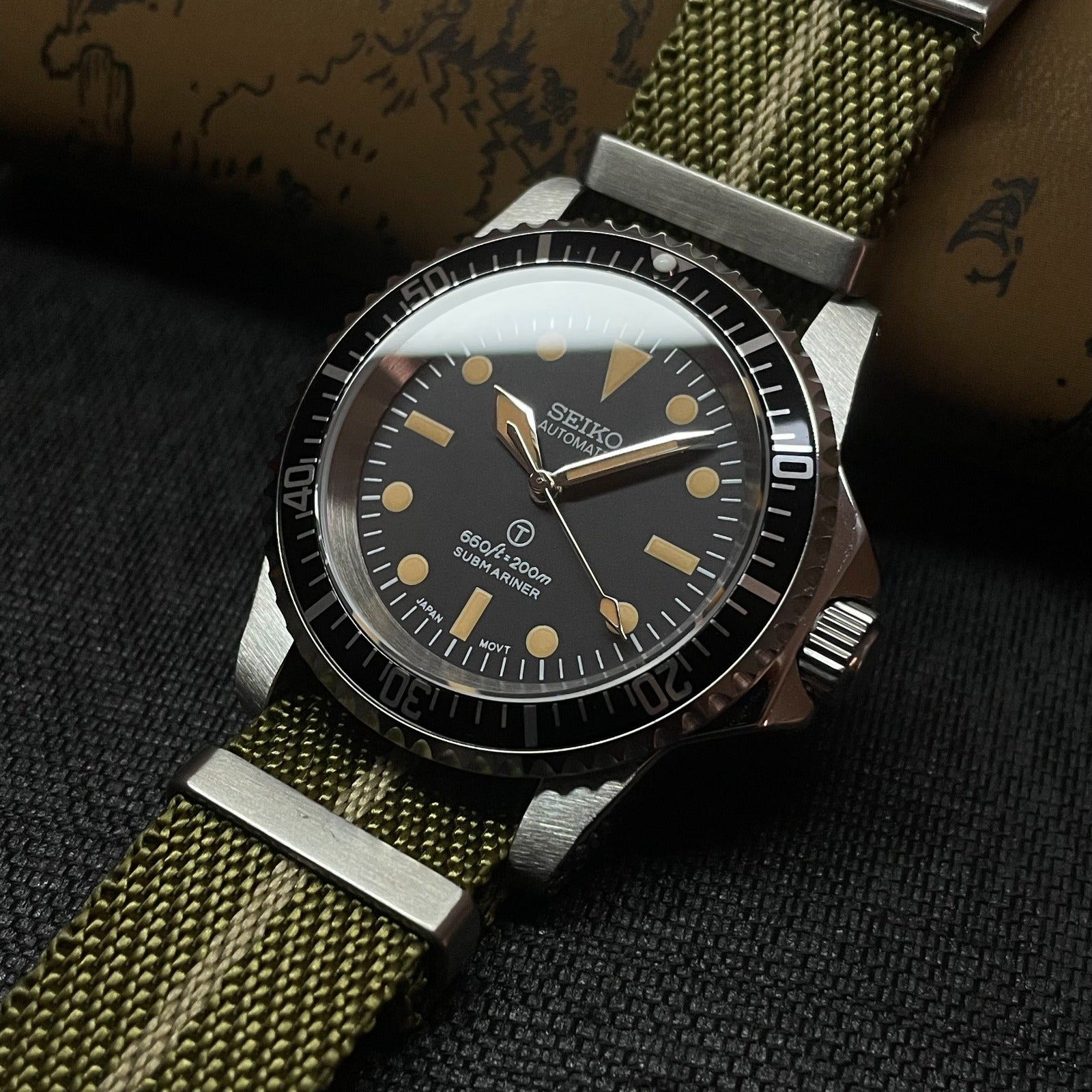 Custom Seiko Vintage Milsub Mod Watch – Zjanimods