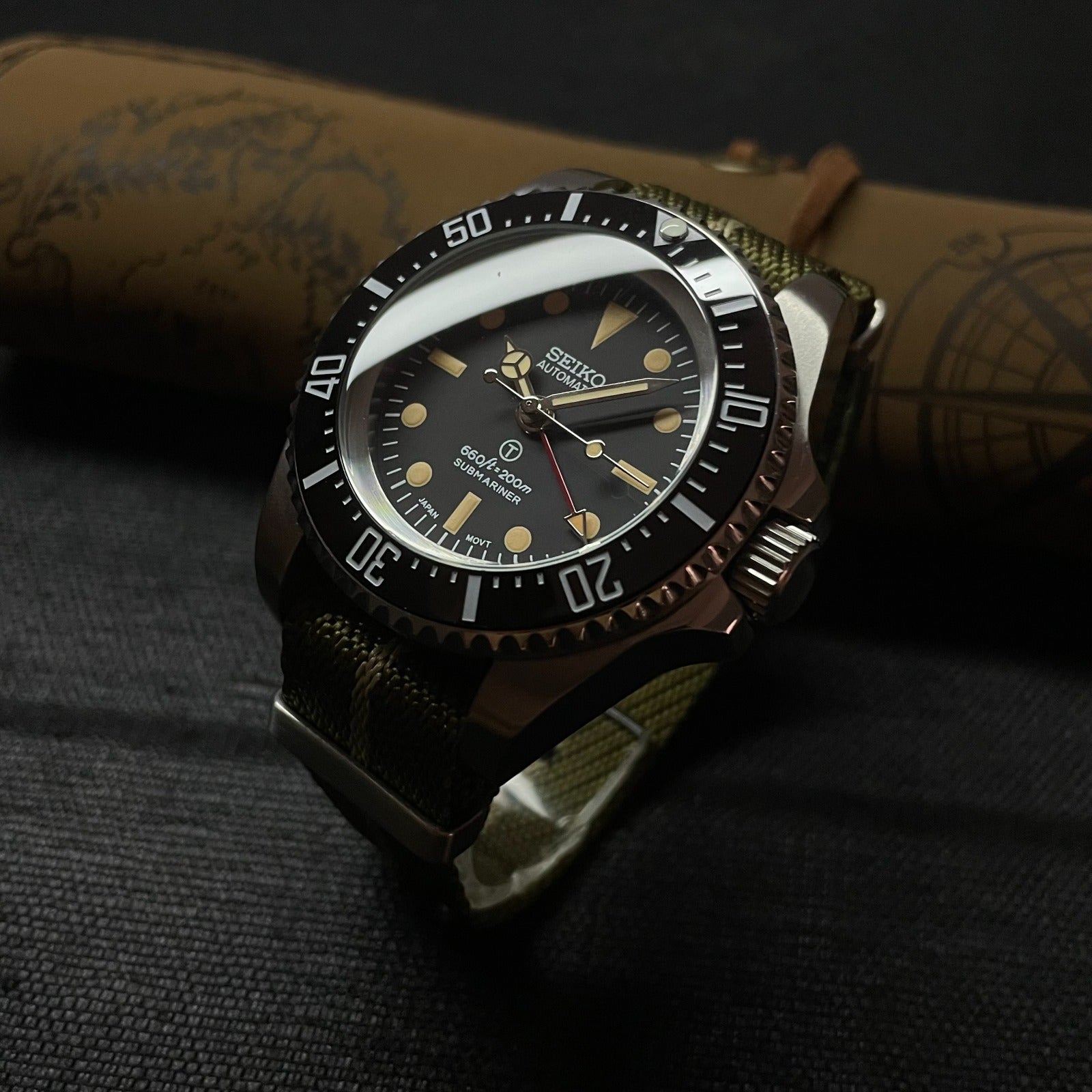 Custom Seiko Vintage Milsub Mod Watch – Zjanimods